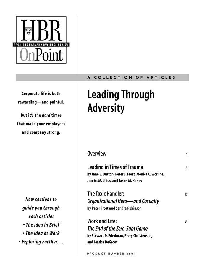 Leading Through Adversity (HBR OnPoint Collection) – Harvard Business ...