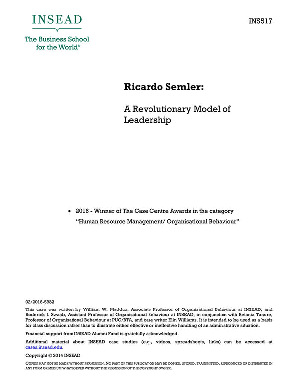 Ricardo Semler: A Revolutionary Model of Leadership – Harvard Business ...
