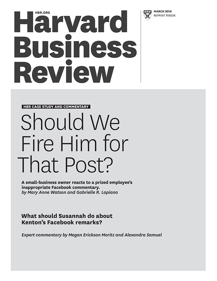 Should We Fire Him for That Post? (HBR Case Study and Commentary ...