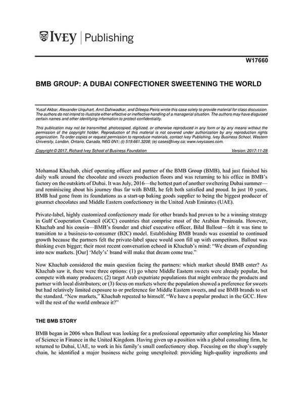 BMB Group: A Dubai Confectioner Sweetening the World – Harvard Business ...