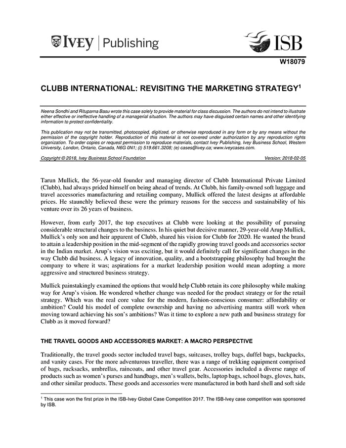Clubb International: Revisiting the Marketing Strategy – Harvard ...